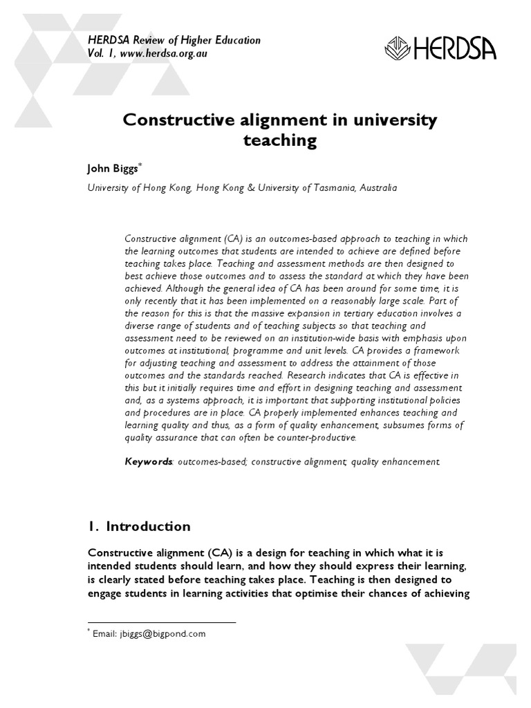 Constructive Alignment | PDF | Educational Assessment | Teaching