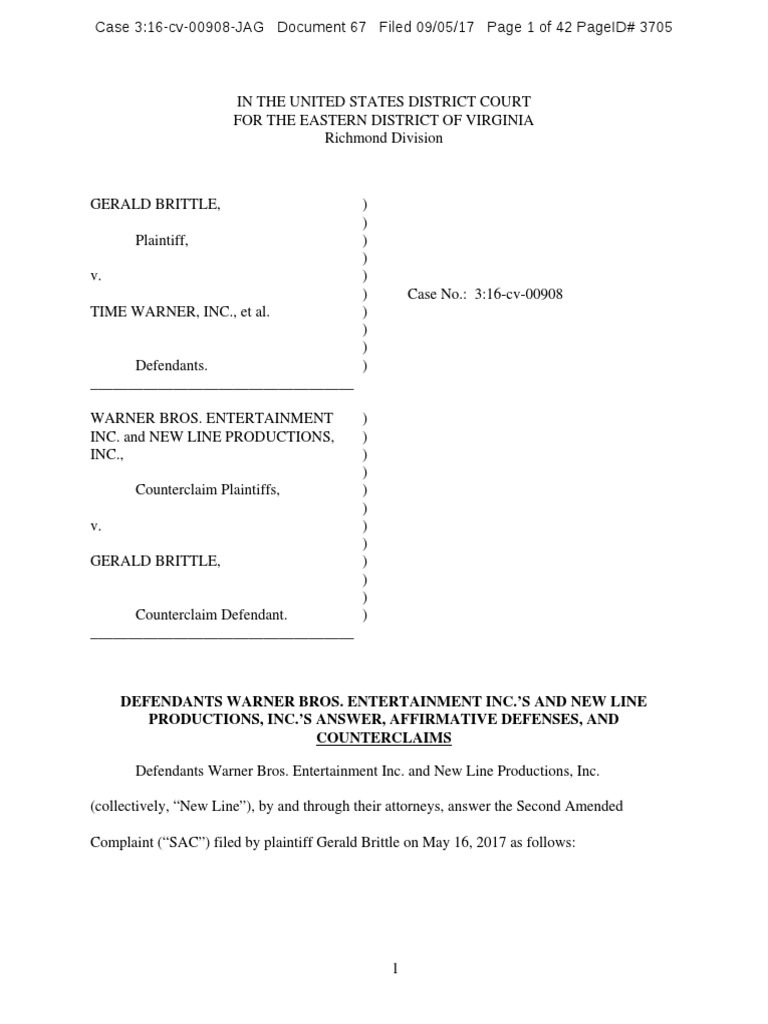 New Line Answer and Counterclaims | PDF | Affirmative Defense | Lawsuit