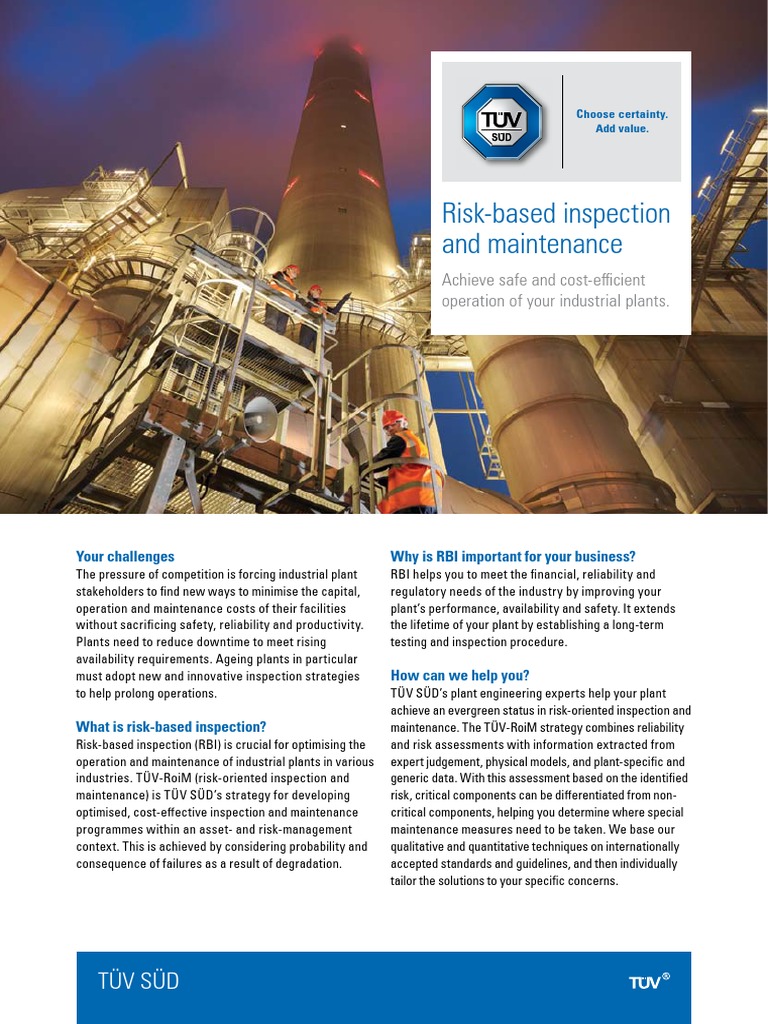 Tuv Sud Risk Based Inspection and Maintenance | PDF | Reliability ...