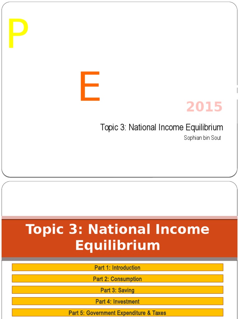 Topic 3 National Income Equilibrium | PDF | Taxes | Macroeconomics