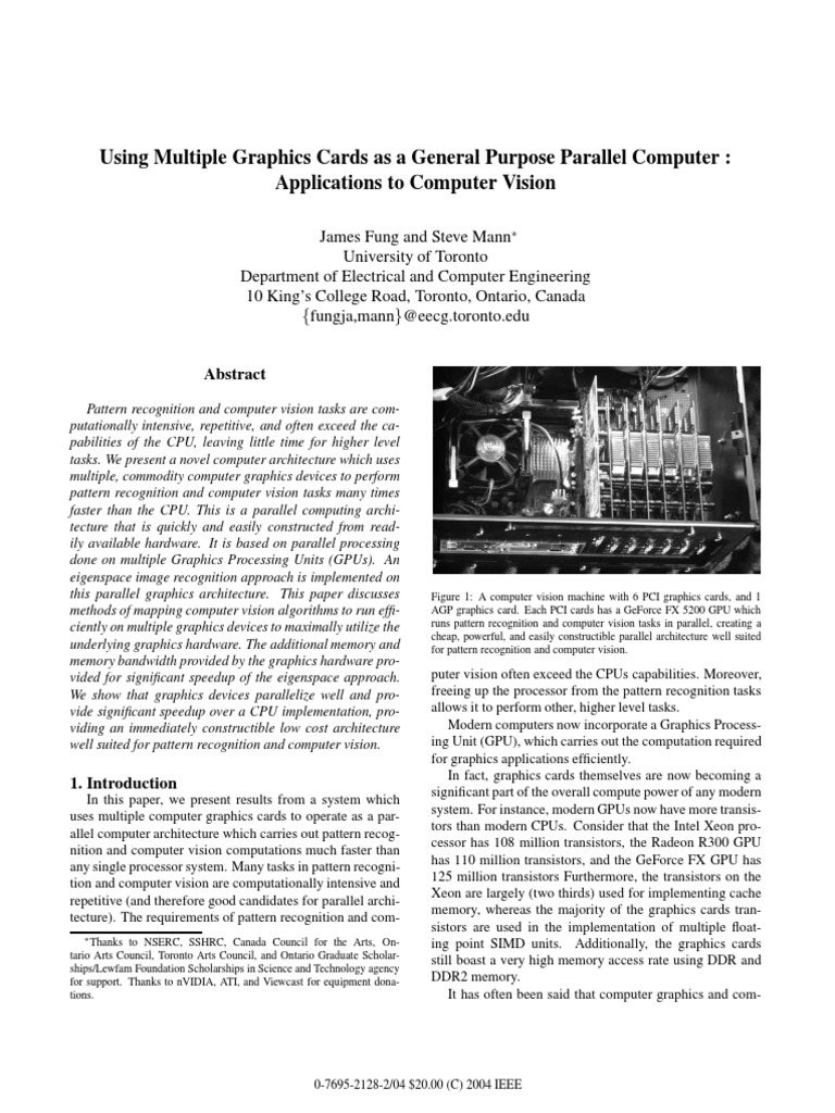 Using Multiple Graphics Cards As A General Purpose Parallel Computer: Applications To Computer ...