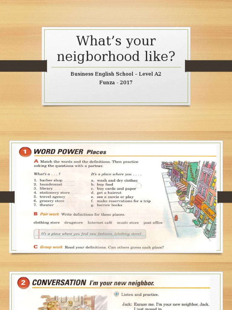 What's Your Neighborhood Like Unit 8 A2 | PDF
