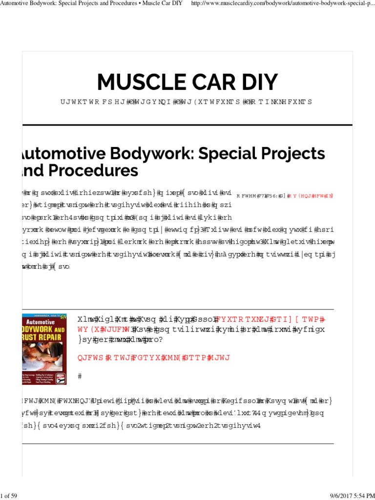 Automotive Bodywork - Special Projects and Procedures - Muscle Car DIY ...