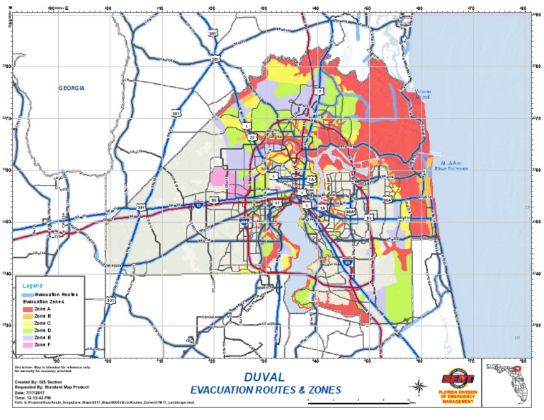 Duval: Evacuation Routes & Zones | PDF