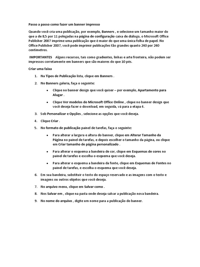 Criando banners e cartazes no Microsoft Publisher: um guia passo a ...