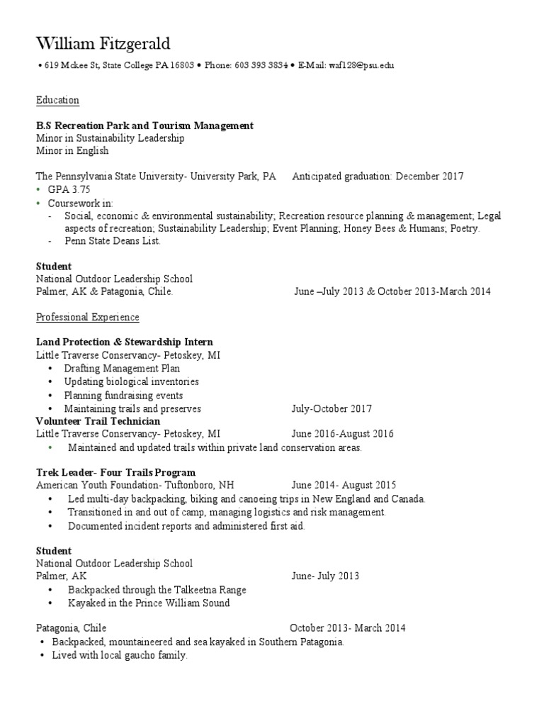 Resume W Fitzgerald | PDF