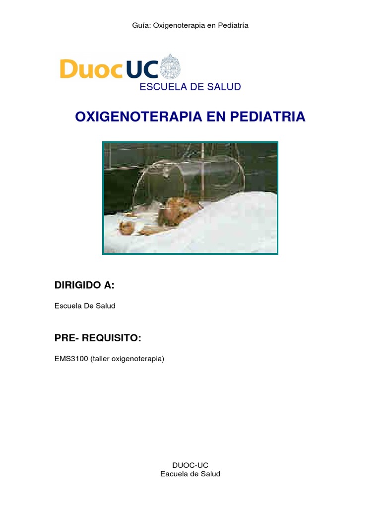 Oxigenoterapia en Pediatria PDF | PDF | Oxígeno | Medicina