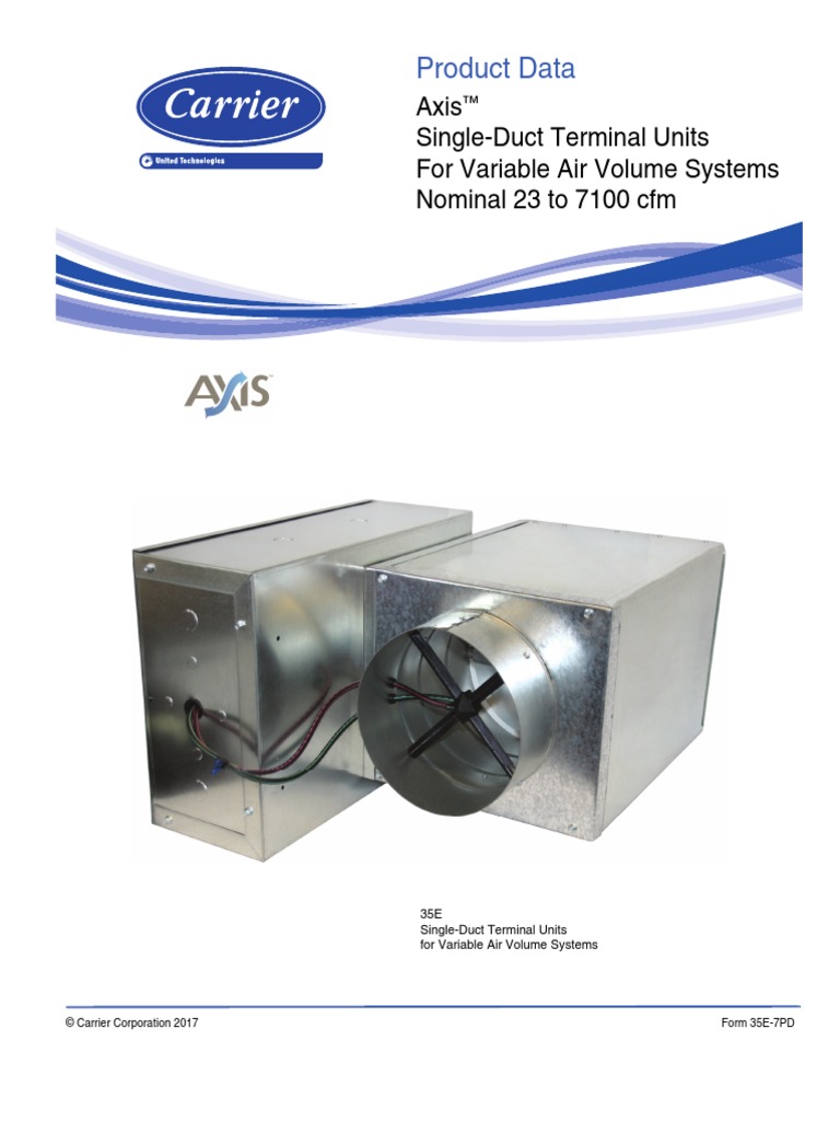 Product Data: Axis Single-Duct Terminal Units For Variable Air Volume ...