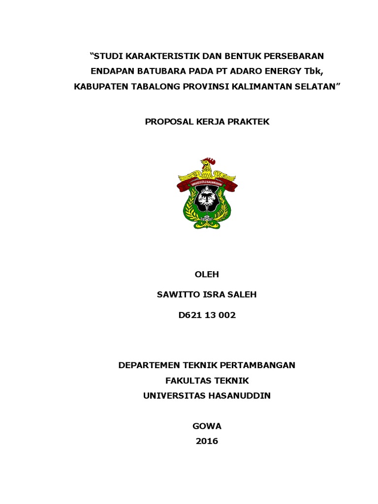 Proposal Batubara PT Adaro Energy | PDF