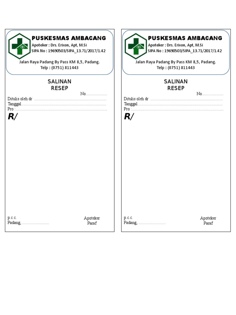 Salinan Resep | PDF