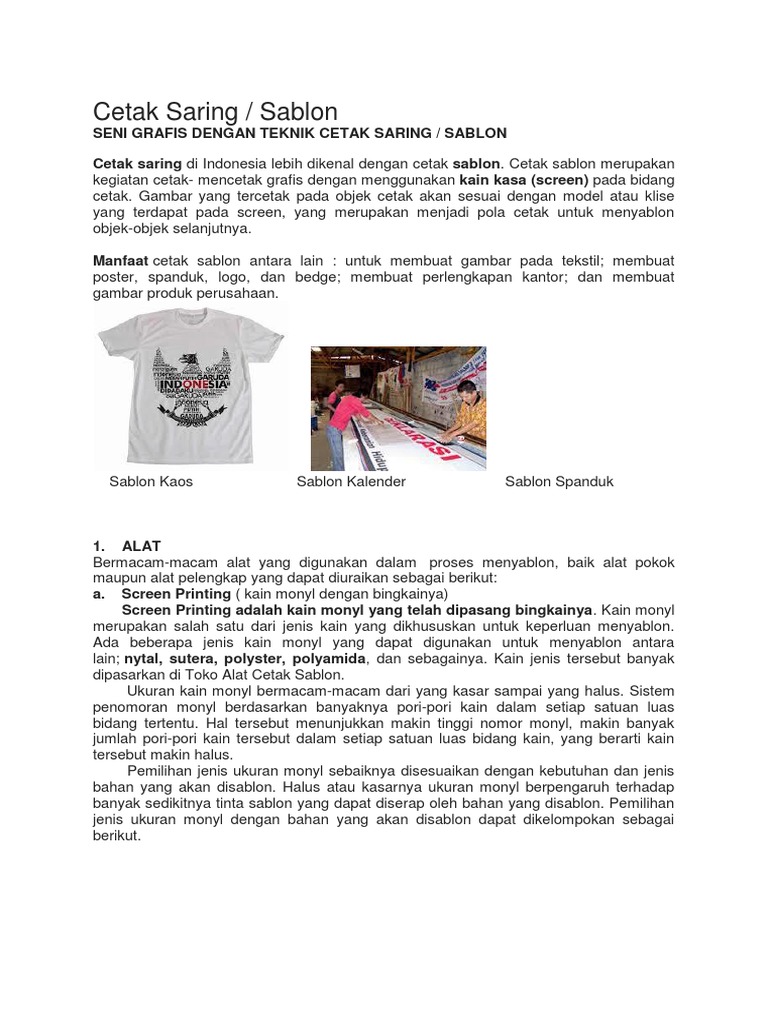 Cetak Saring | PDF