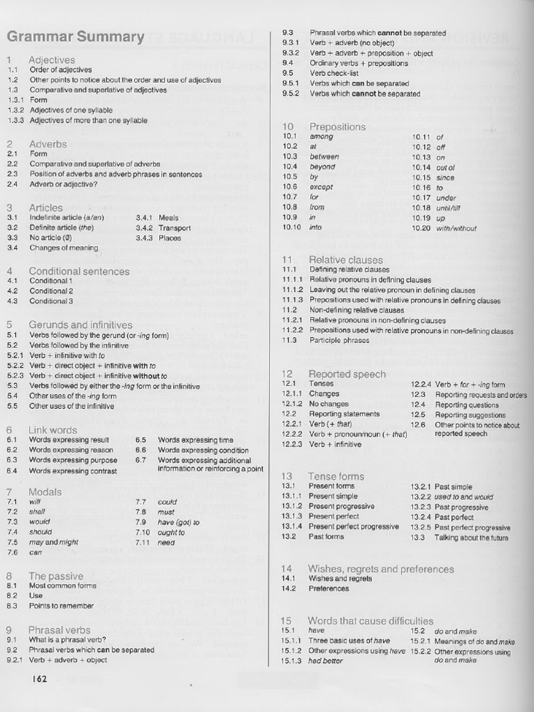 Grammar Summary New Success Fce | PDF | Clause | Adjective