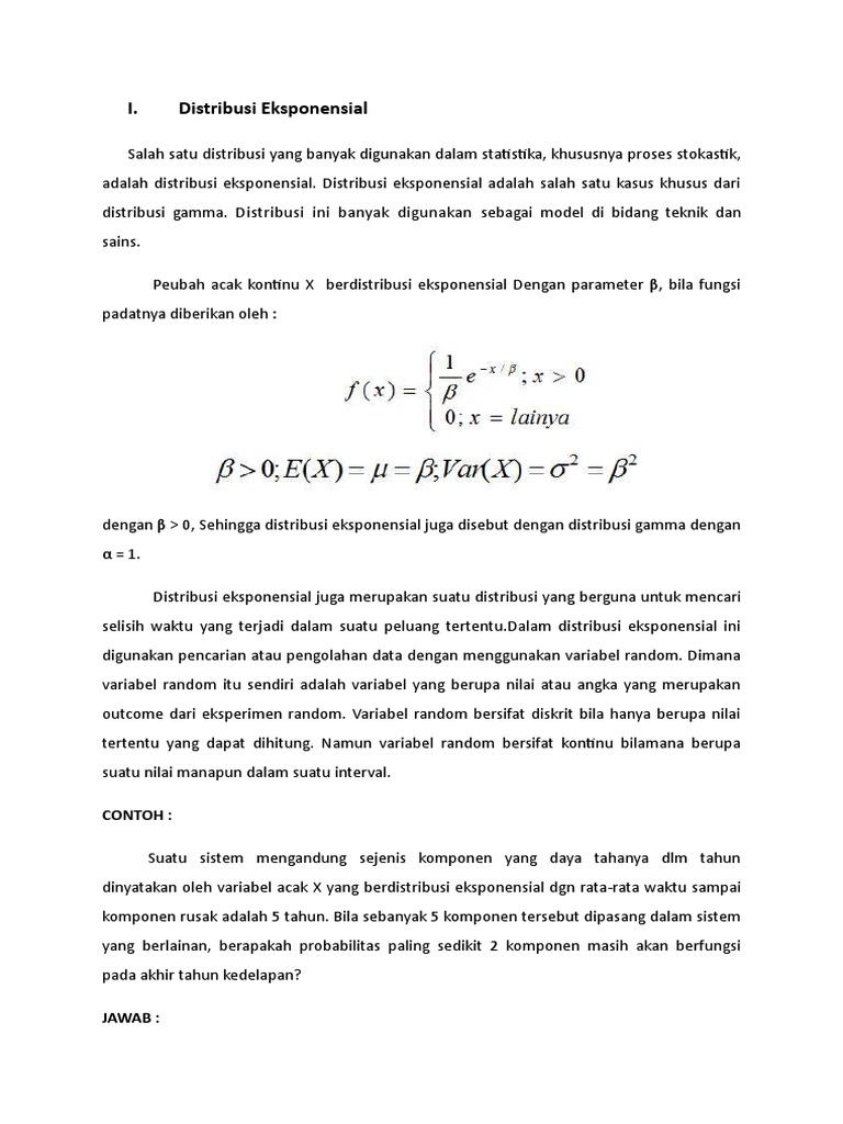 Distribusi Eksponensial | PDF