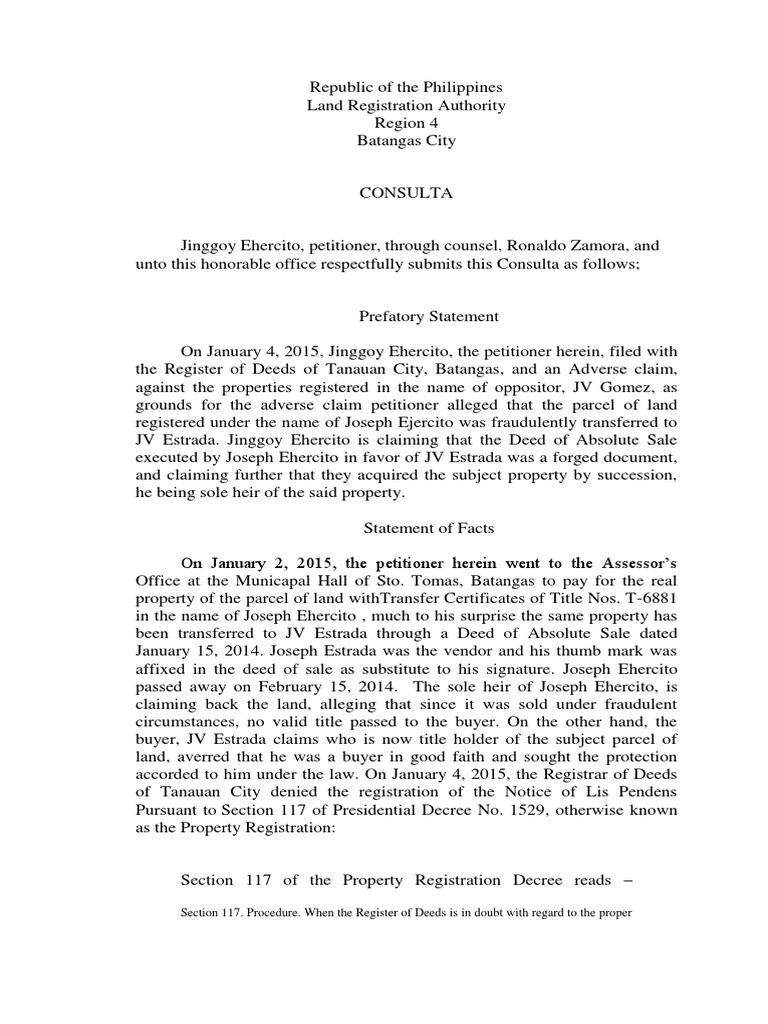 Section 117. Procedure. When The Register of Deeds Is in Doubt With ...