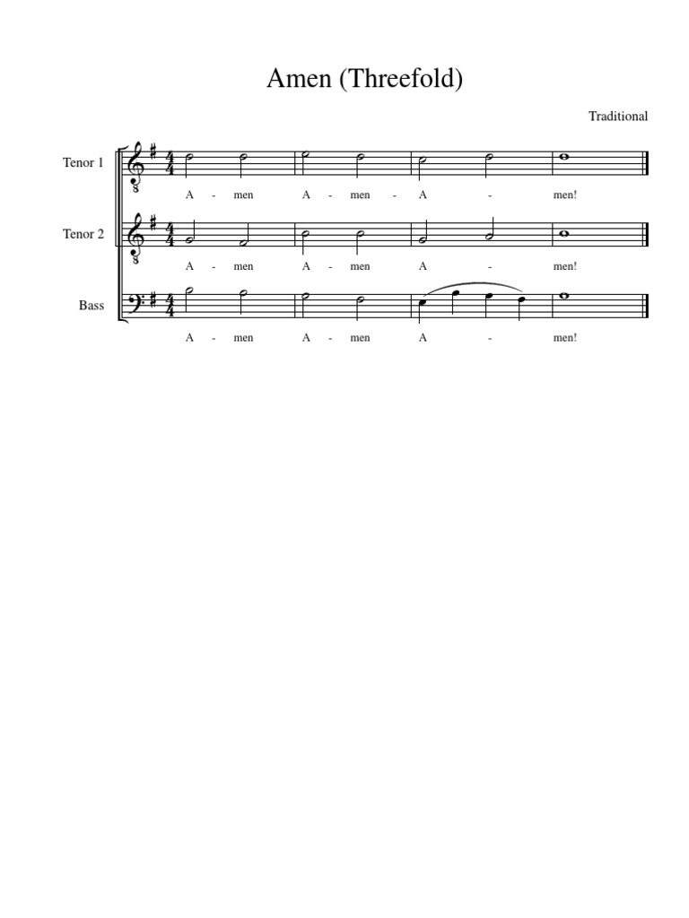 Amen (Threefold) TTBB | PDF | Art