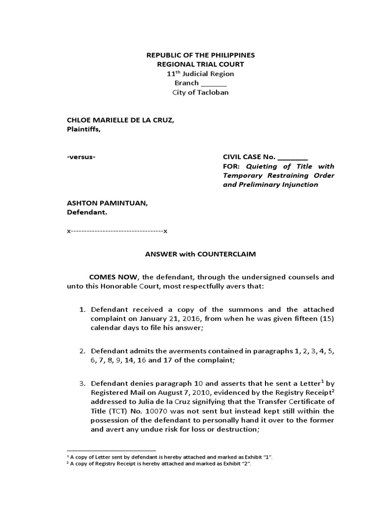 Revised Answer Final | PDF | Complaint | Lawsuit