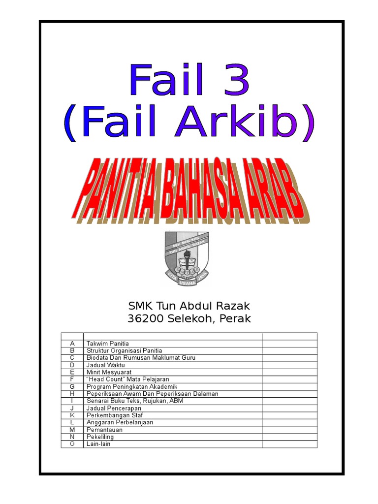 Muka Depan Fail Arkib