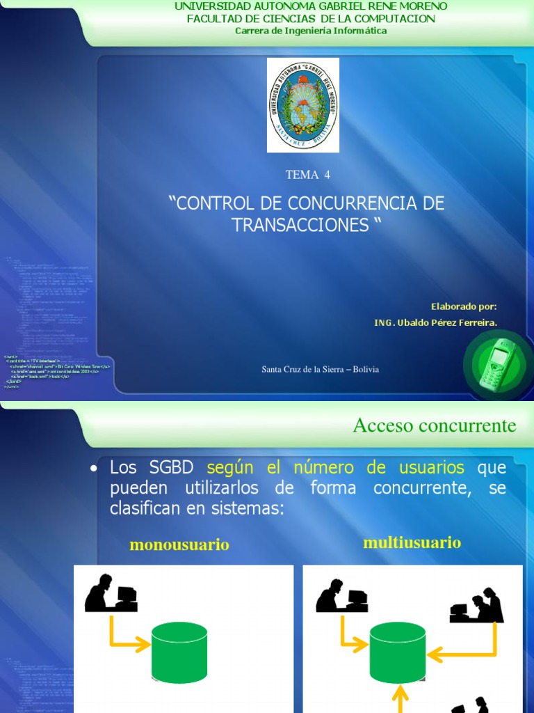 Tema 4 Control de Concurrencia | PDF | Recuperación de información ...