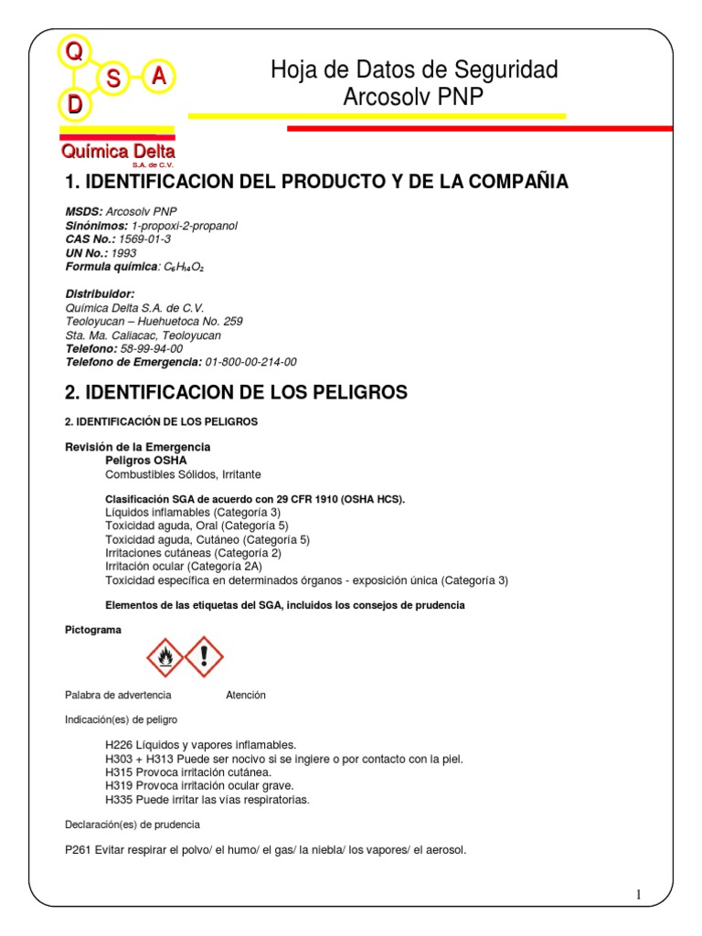 Irritación y Seguridad de Arcosolv PNP | PDF | Combustión | Oxígeno