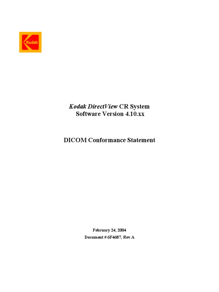 Kodak Enterprise Gateway DICOM Conformance Statement | PDF | Computing | Areas Of Computer Science