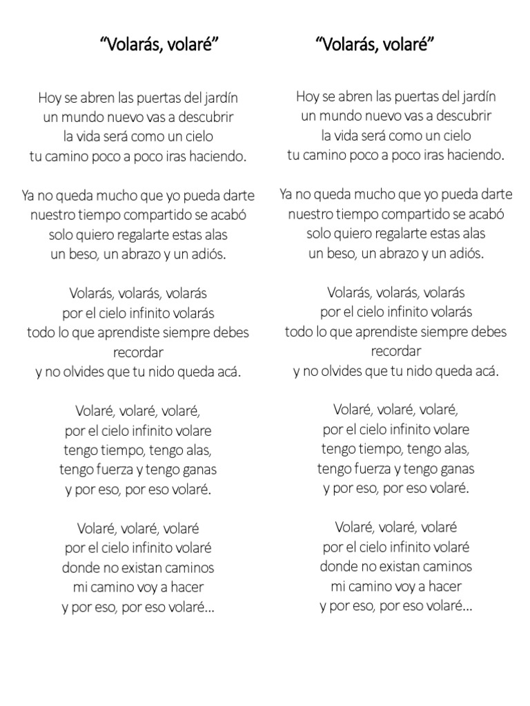 Volarás, volaré