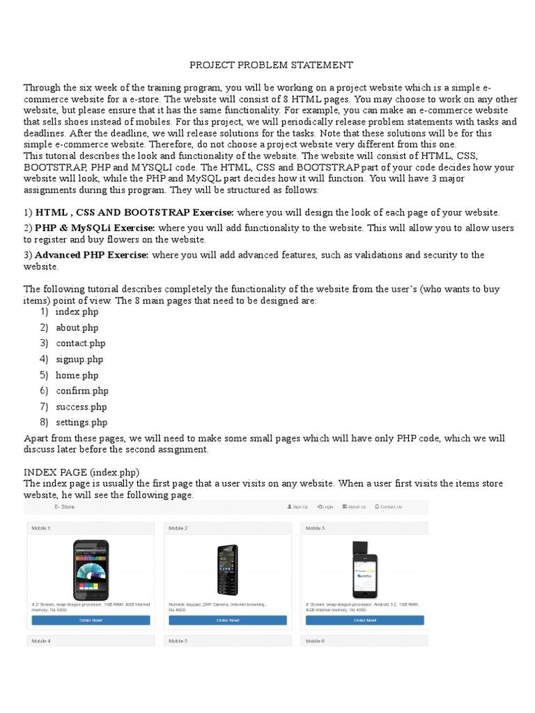 Project Problem Statement | Download Free PDF | Websites | Login