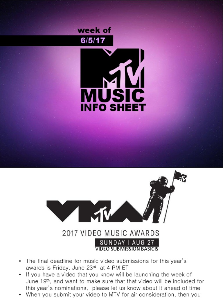 MTV Music Video Submission Deadlines and Eligibility | PDF | American ...