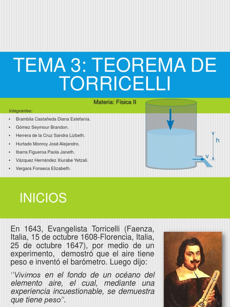 Teorema de Torricelli | PDF | Presión | Universo físico