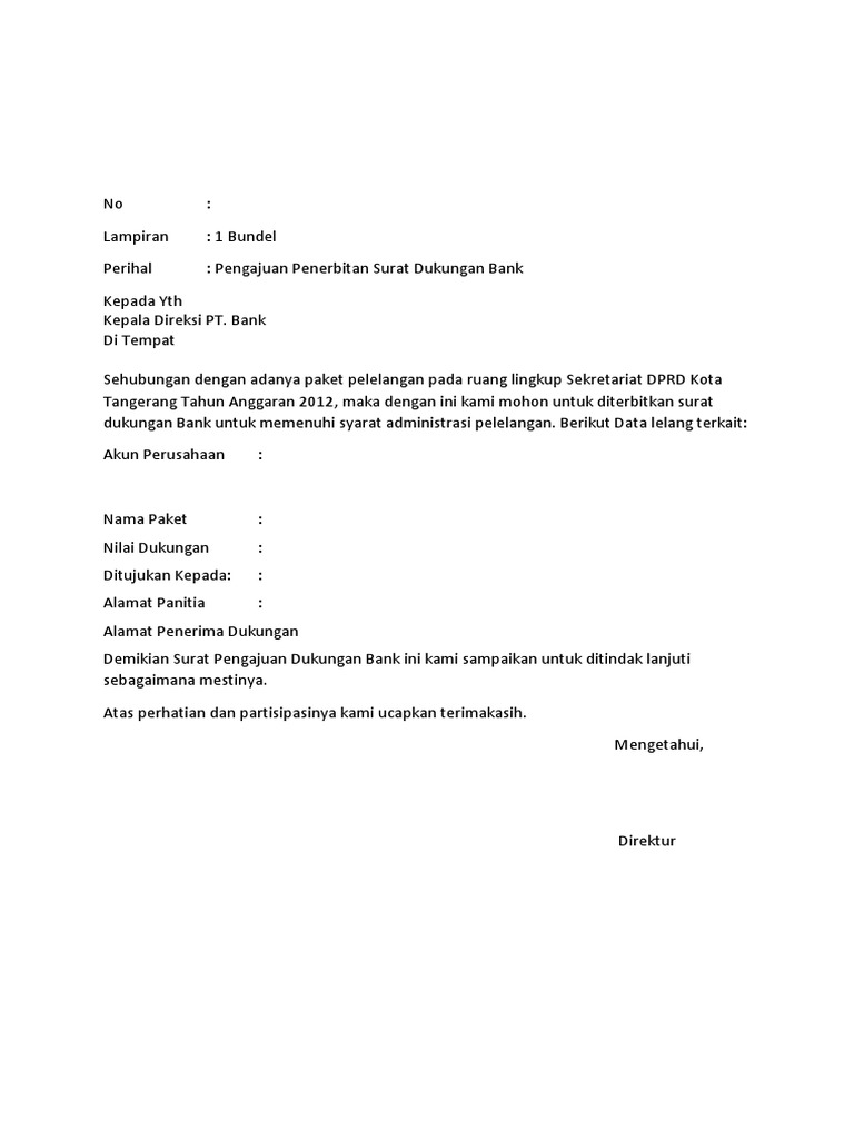 Surat Keterangan Bank BJB | PDF