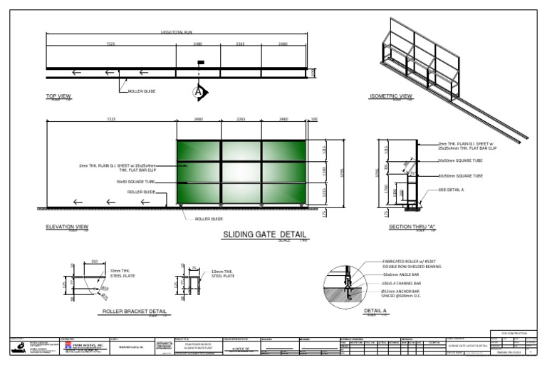 CS-022 Sliding Gate Layout & Detail | PDF