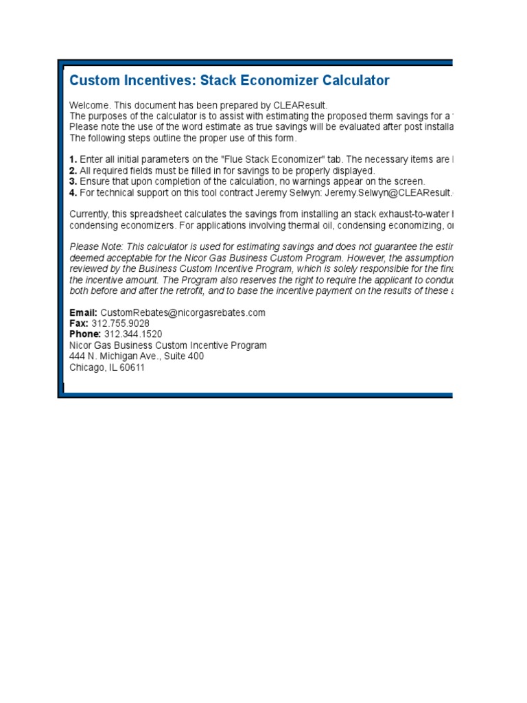Stack Economizer Calculator | PDF | Boiler | Thermodynamics
