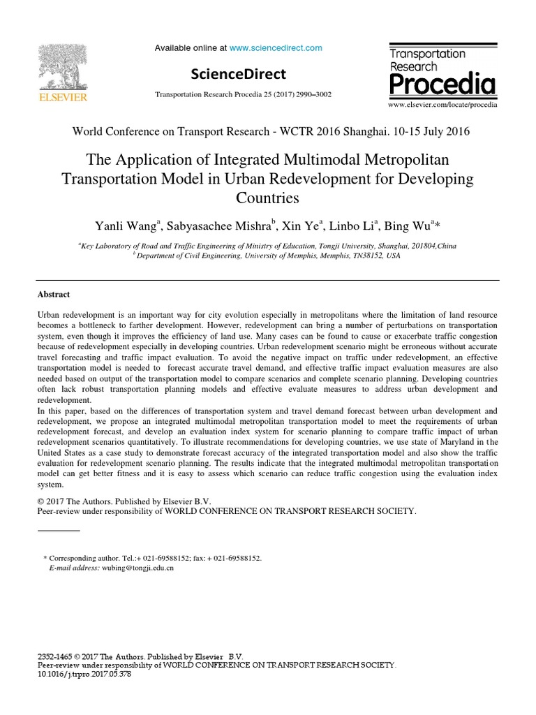 The Application of Integrated Multimodal Metropolitan Transportation ...