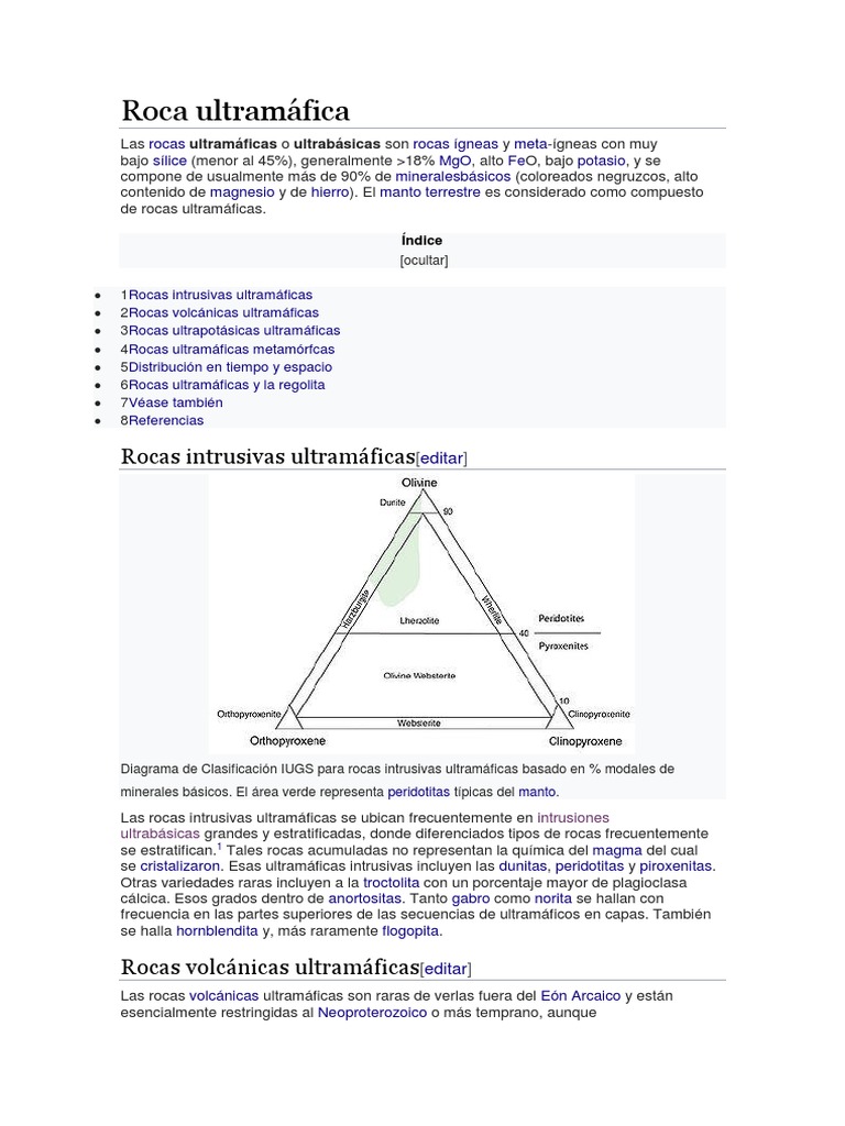 Rocas Ultramáficas: Guía Completa | PDF | Rocas | Petrología