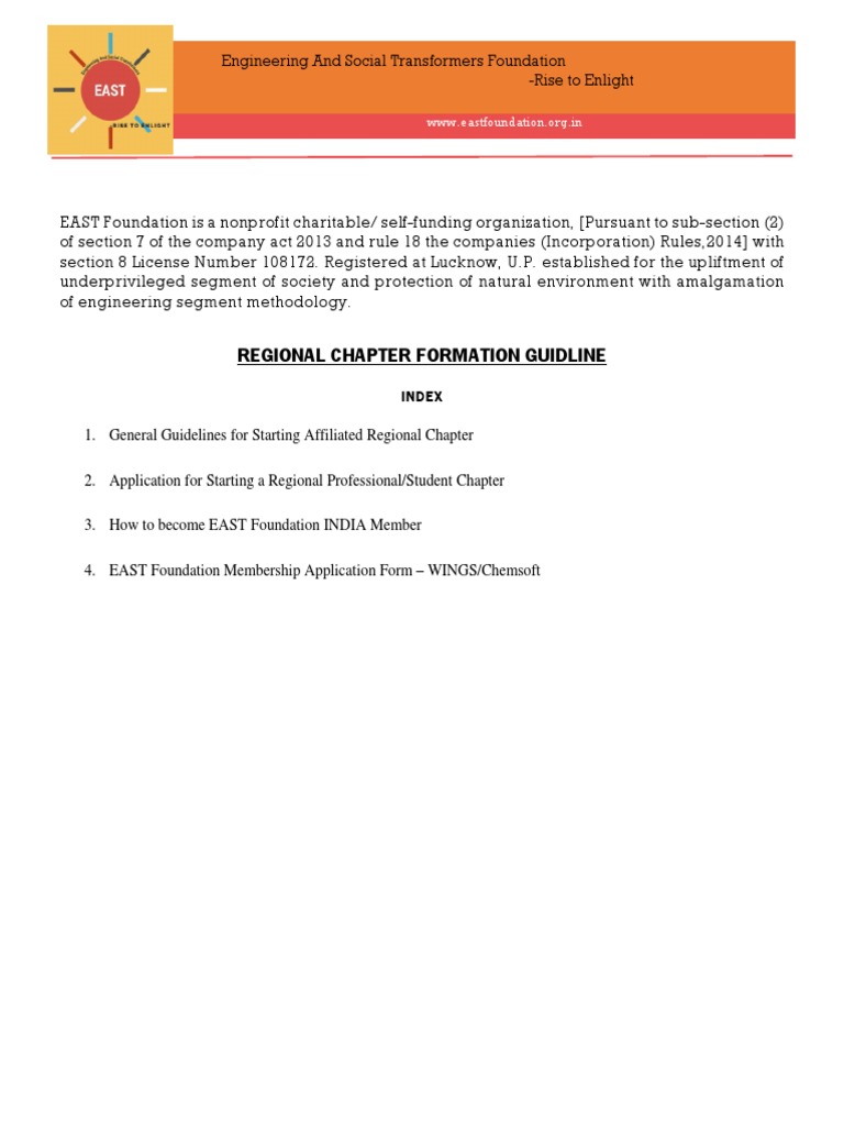 EAST Foundation Membership Application | PDF | Fundraising | Engineering