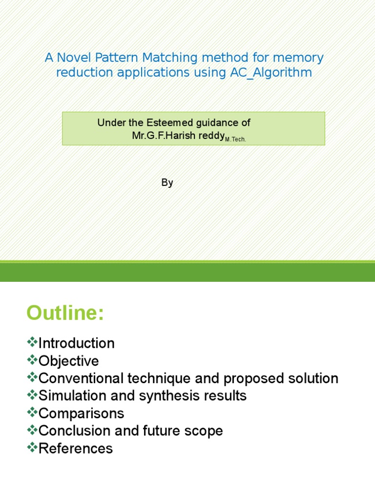 A Novel Pattern Matching Method For Memory Reduction Applications Using AC - Algorithm | PDF ...