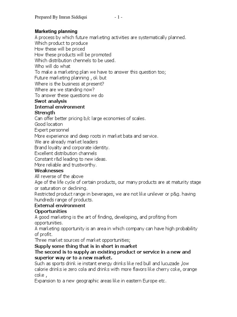 Marketing Planning Guide | PDF