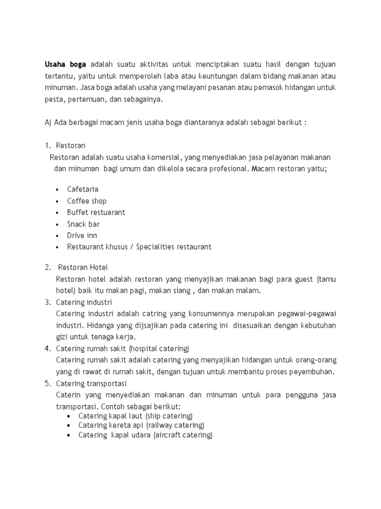 Modul Usaha Jasa Boga Yas | PDF