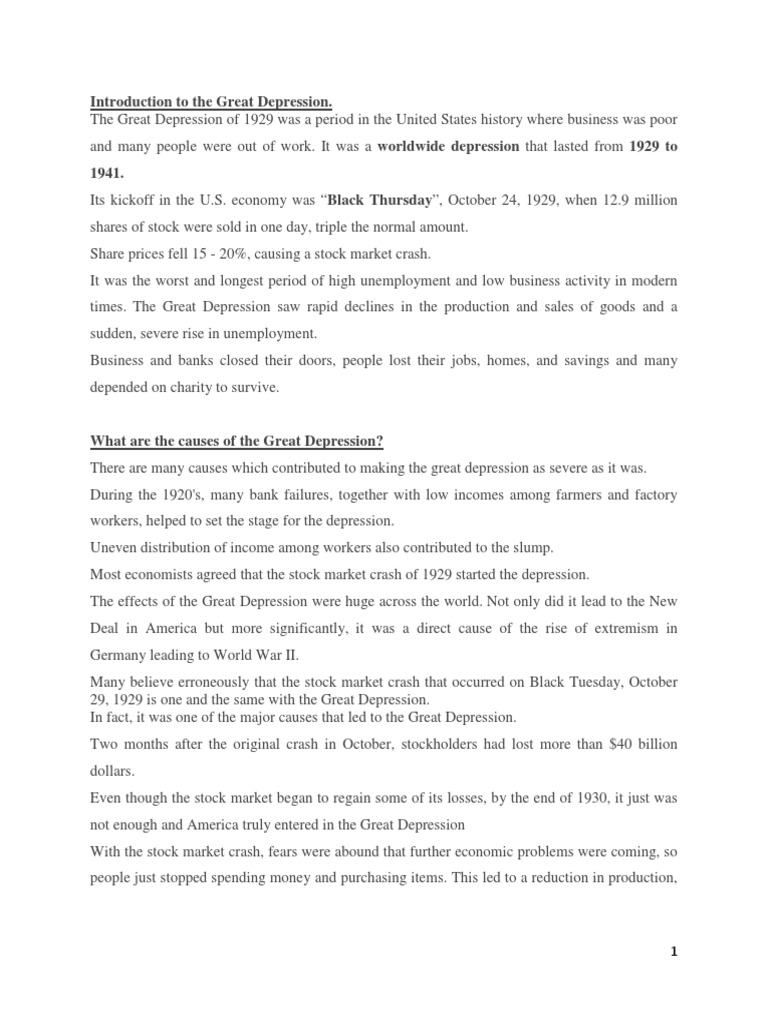 The Great Depression | PDF | Great Depression | Federal Reserve System