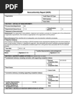 NCR - Non Conformance Report Format | PDF