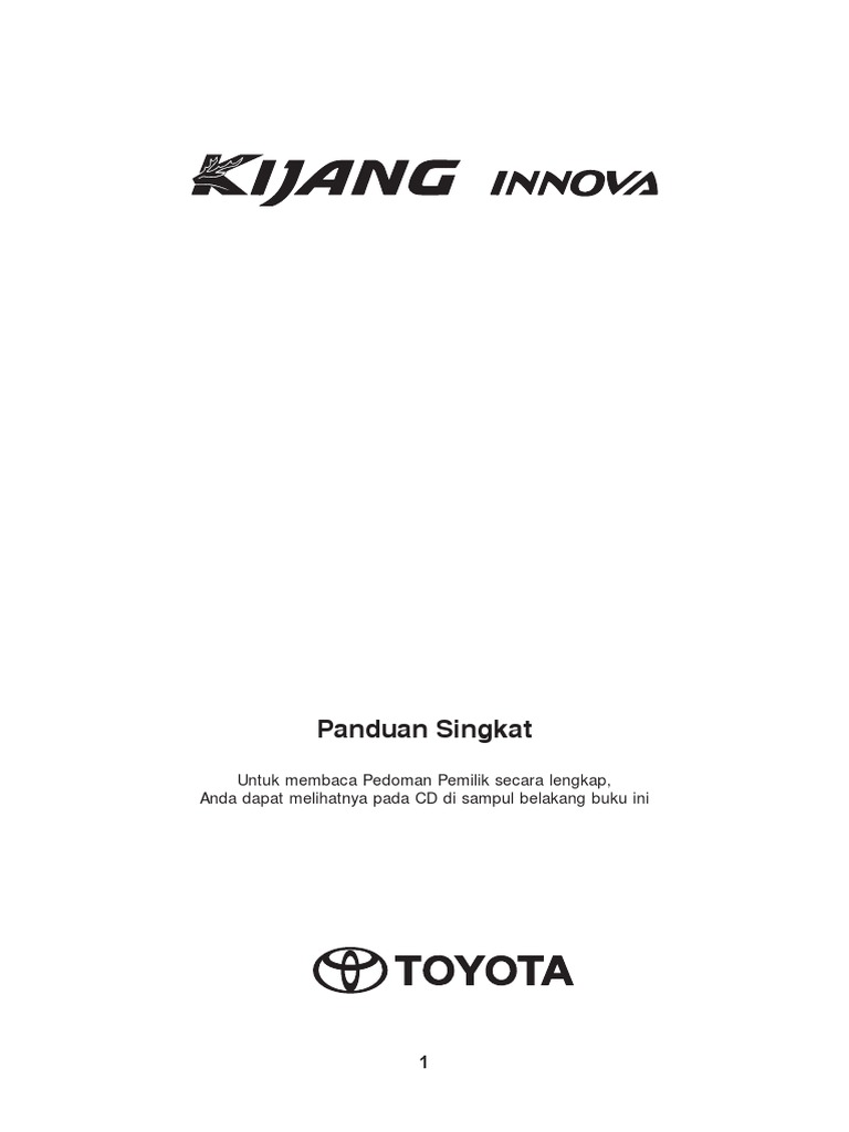 Quick Guide Kijang Innova PDF | PDF