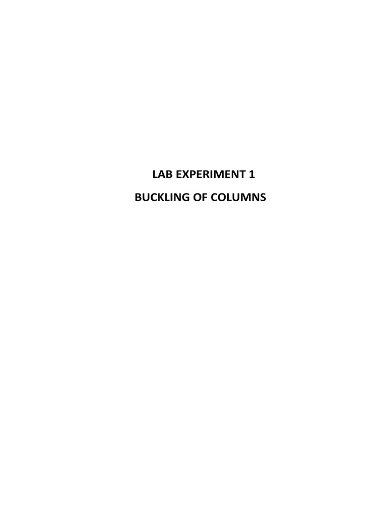 Lab Experiment 1: Buckling of Columns | PDF | Buckling | Column