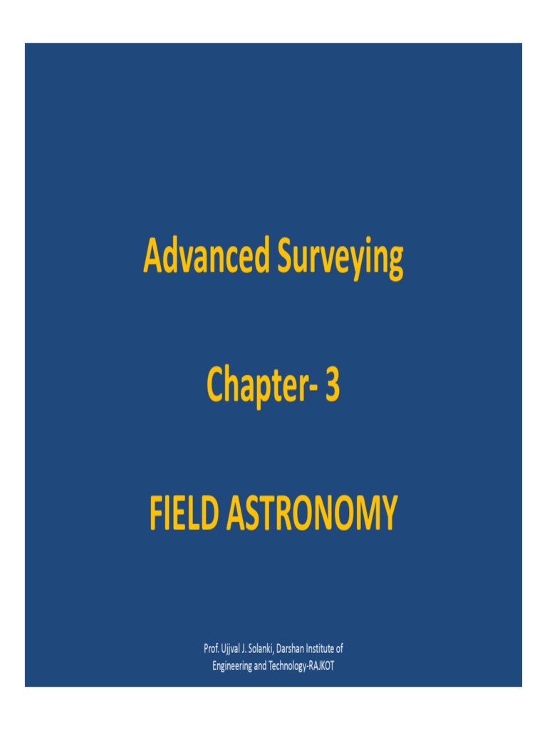 Field Astronomy | PDF | Longitude | Latitude