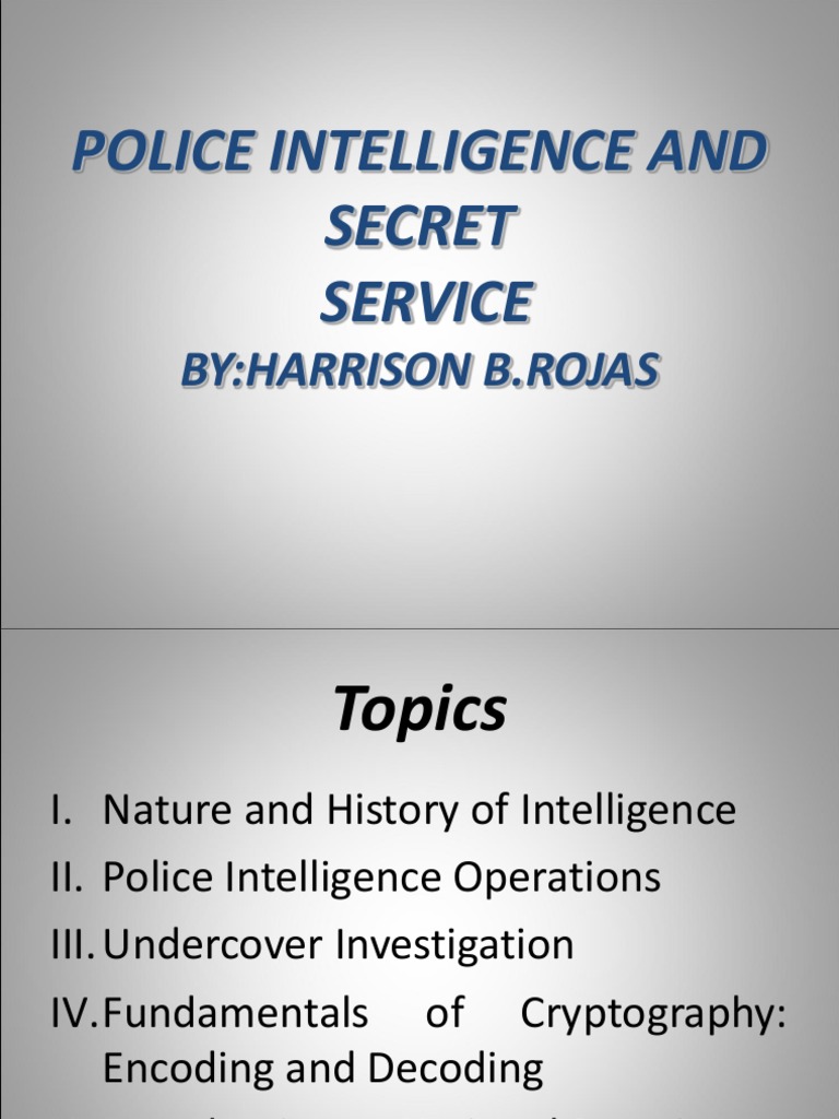 Police Intelligence Operations Overview | PDF | Espionage | Military ...