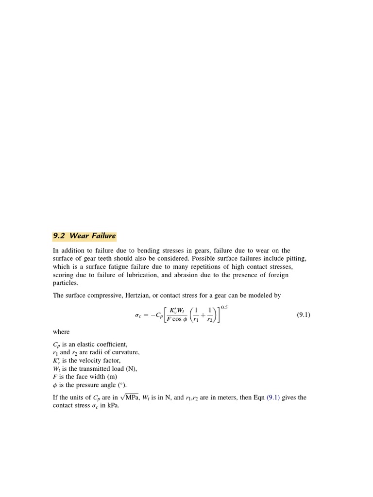 AGMA Equations for Analyzing Gear Stressing | PDF | Gear | Wear