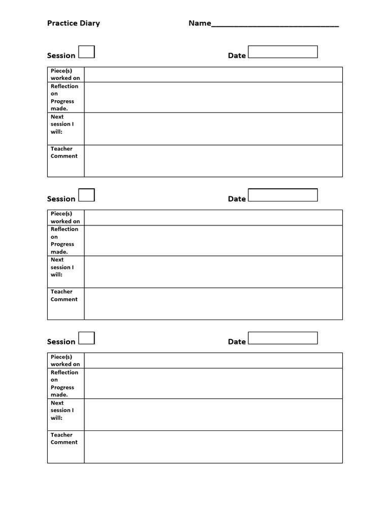 Practice Diary | PDF