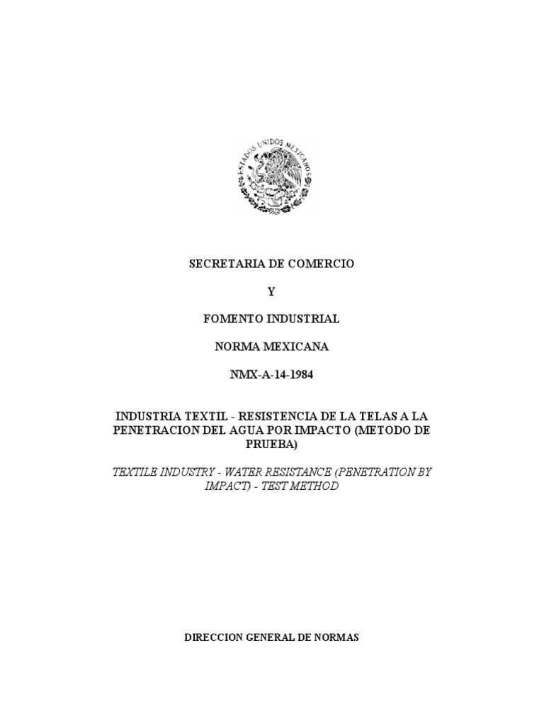 NMX A 014 1984 | PDF | Textiles | Sectores Economicos