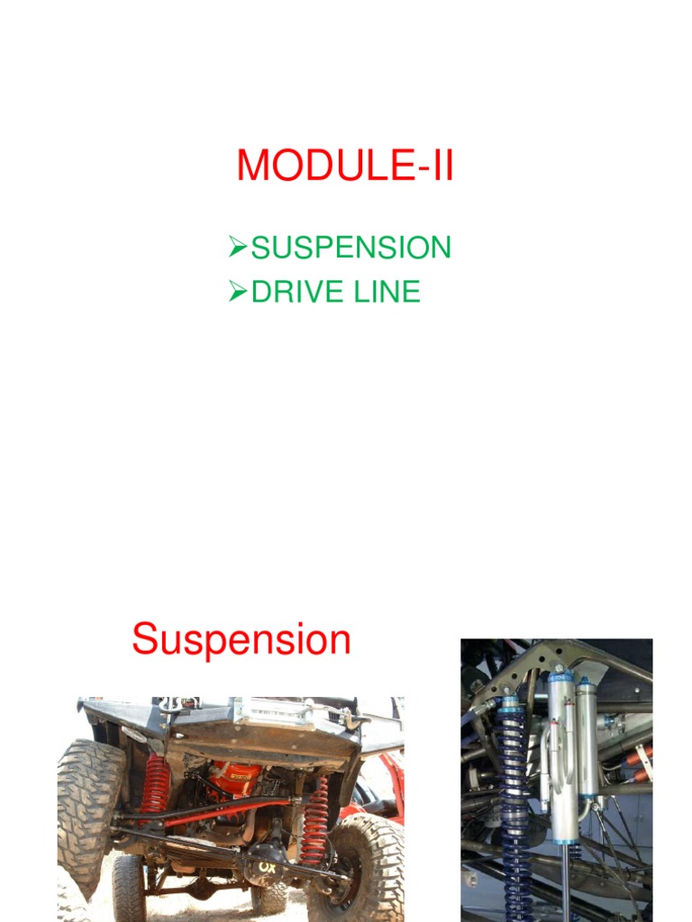 Module-Ii: Suspension Drive Line | PDF | Suspension (Vehicle) | Vehicle ...
