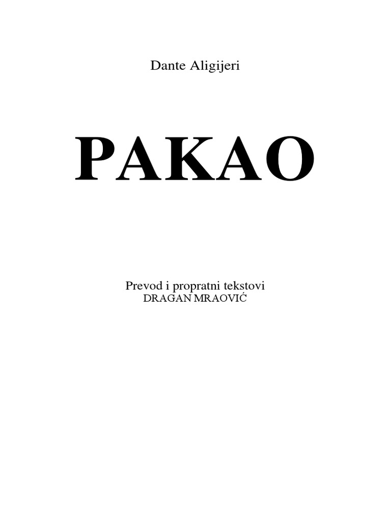 Dante Alighieri - Pakao | PDF