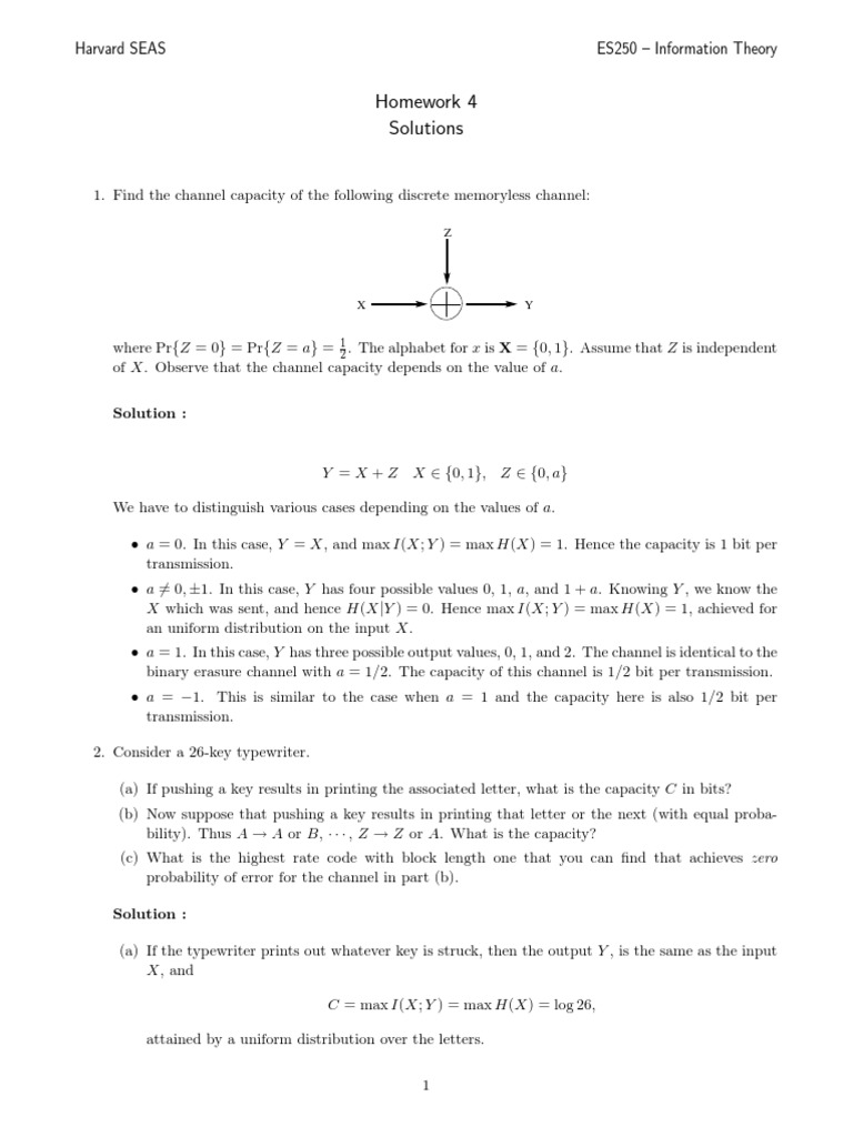 Homework 4 Solutions Pdf Areas Of Computer Science Applied Mathematics