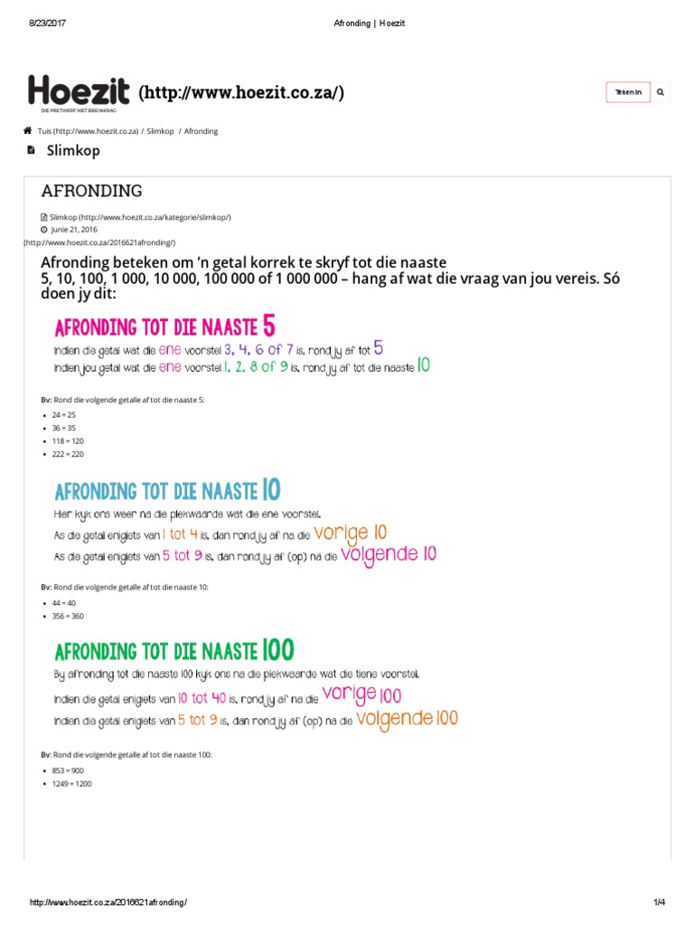 Afronding - Hoezit | PDF